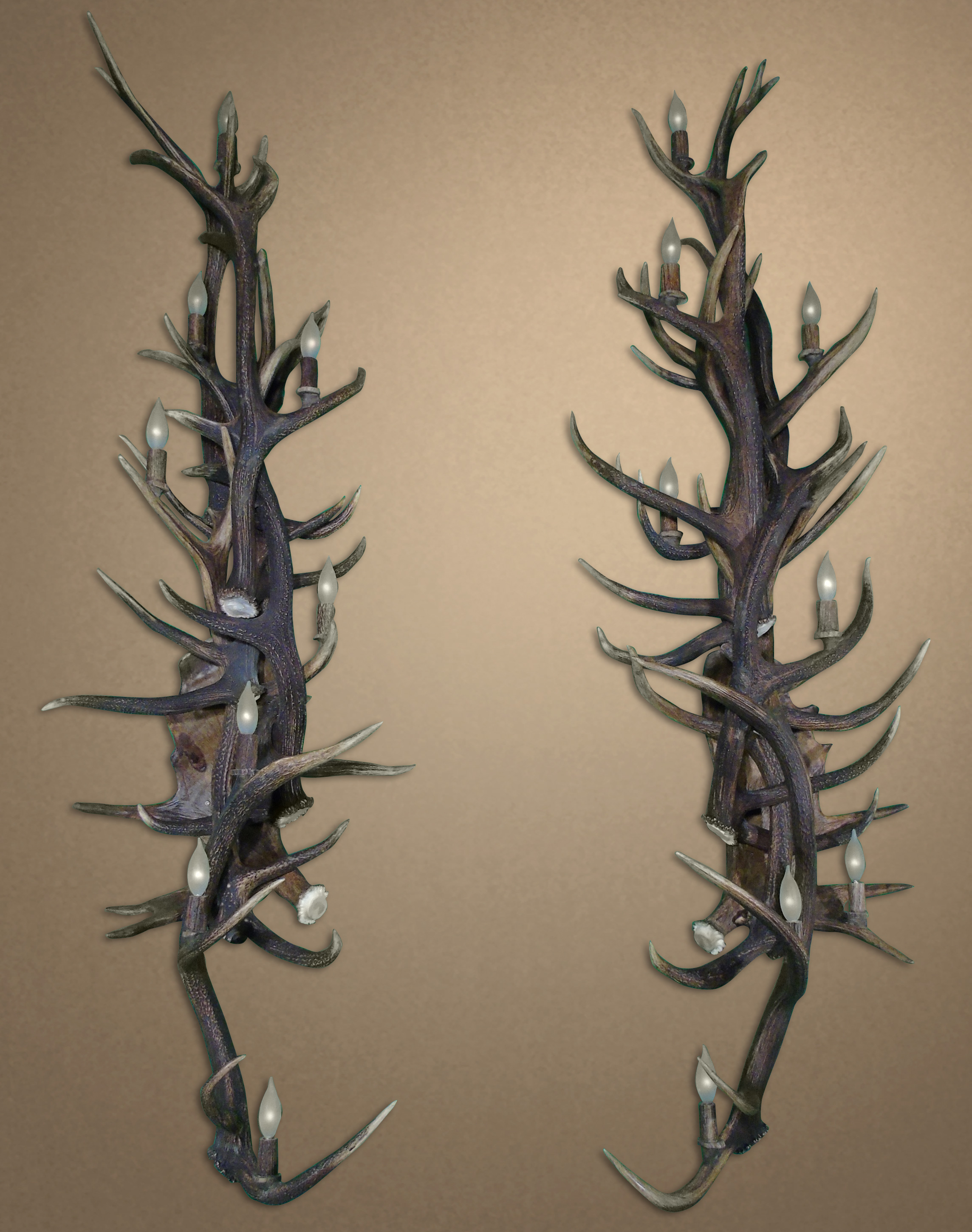 Real Antler Elk & Moose Custom Sconce ELMOOSE - Deer Antler Chandelier