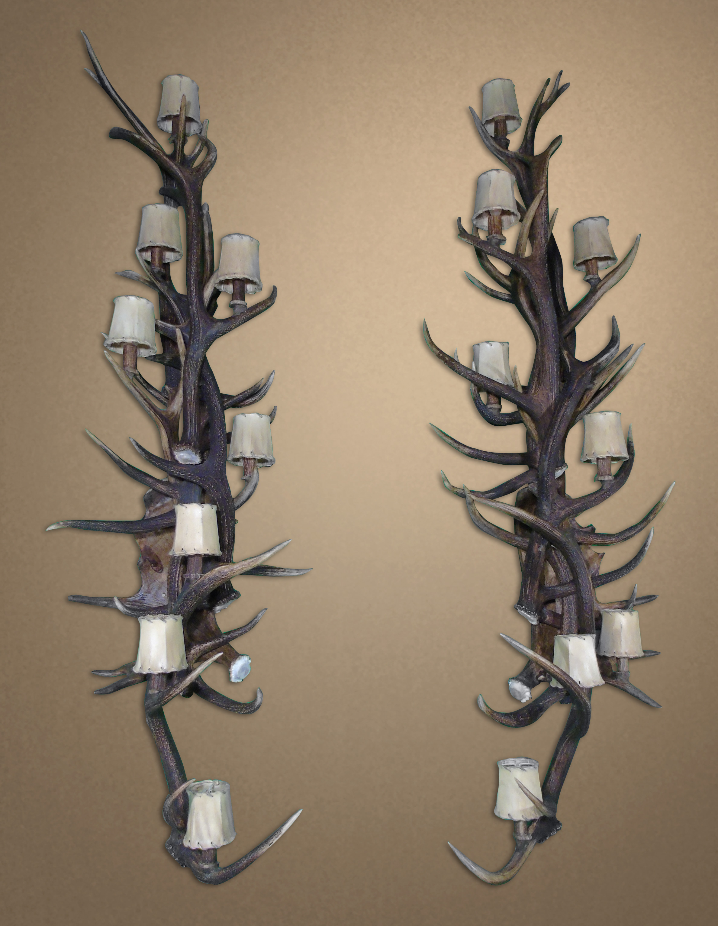 Real Antler Elk & Moose Custom Sconce ELMOOSE - Deer Antler Chandelier